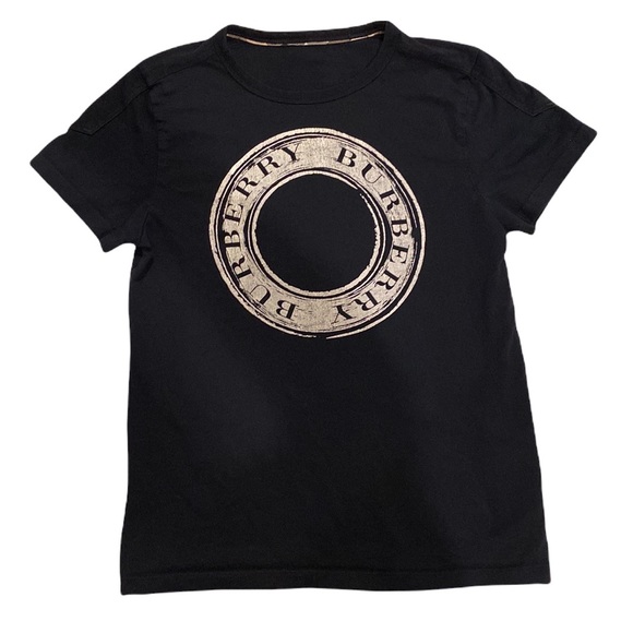 Burberry | Tops | Burberry Circle Circular Logo Black Short Sleeve Tee ...
